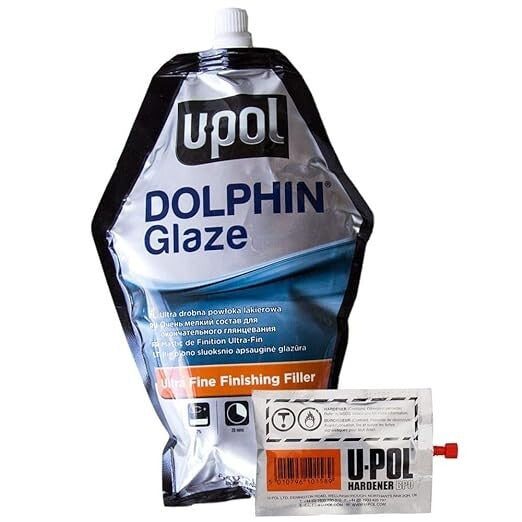 U-pol Dolphin Glaze Fine Finishing Filler 440ml with BPO Hardener ...