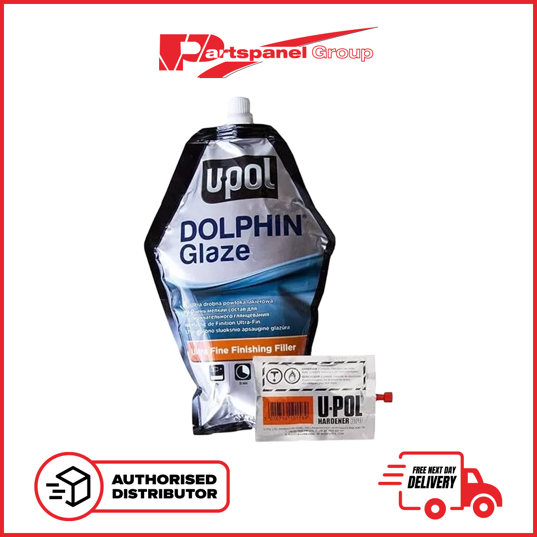 U-pol Dolphin Glaze Fine Finishing Filler 440ml with BPO Hardener ...