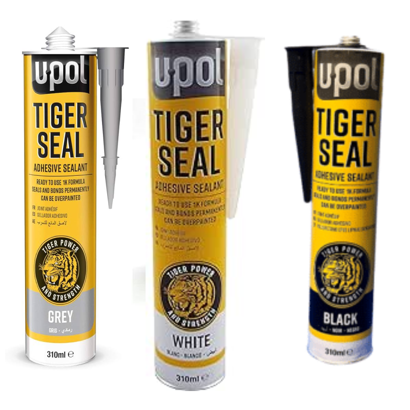 U-POL Tiger Seal Adhesive Sealant BLACK + GREY + WHITE 310ml - 3 Pack — Partspanel Group Ltd